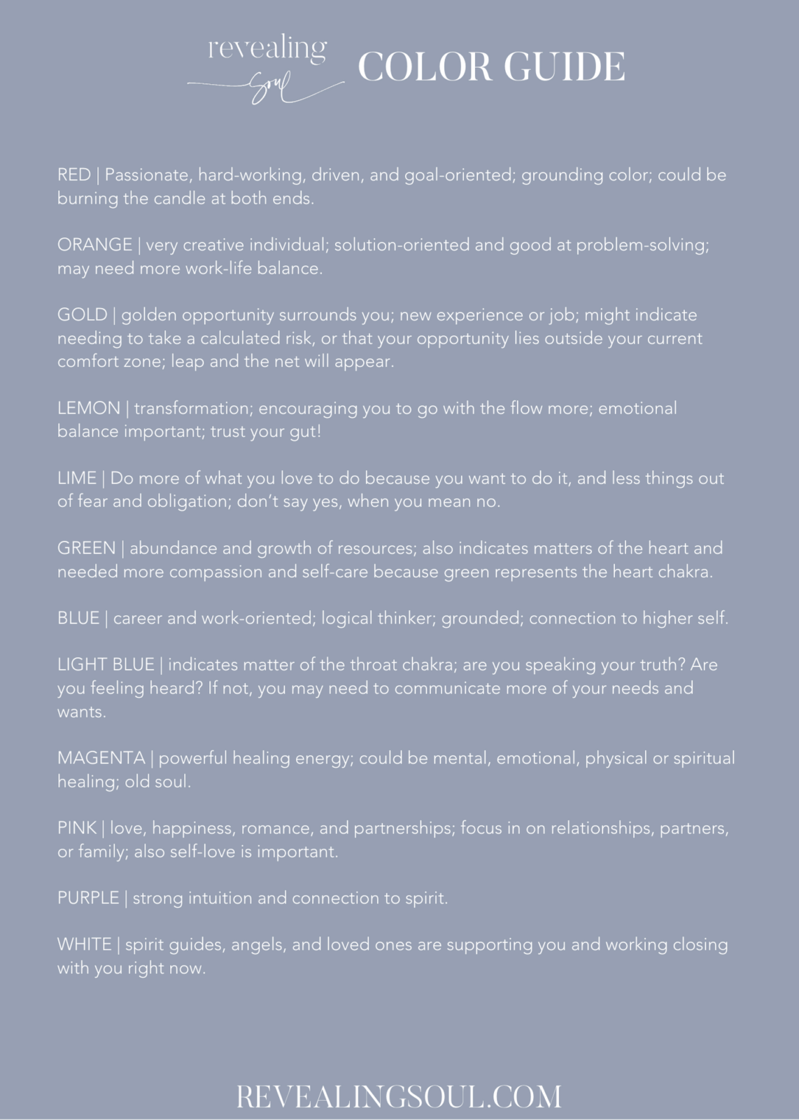 An Intuitive Color Guide | revealingsoul.com
